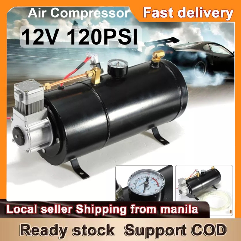 110 PSI Super loud Electric Air horn jet Compressor 12V 24V volts with ...