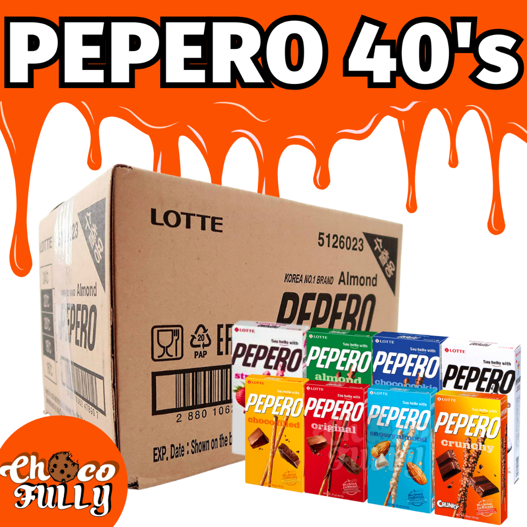 Lotte Pepero Sticks Box of 40's LOWEST PRICE (English & Korea Version ...
