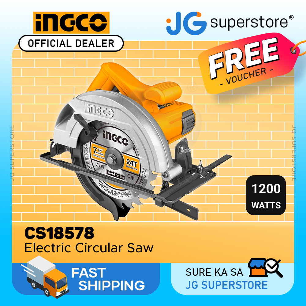INGCO CS18578 1200W Electric Circular Saw with 5000rpm, 185mm Blade ...