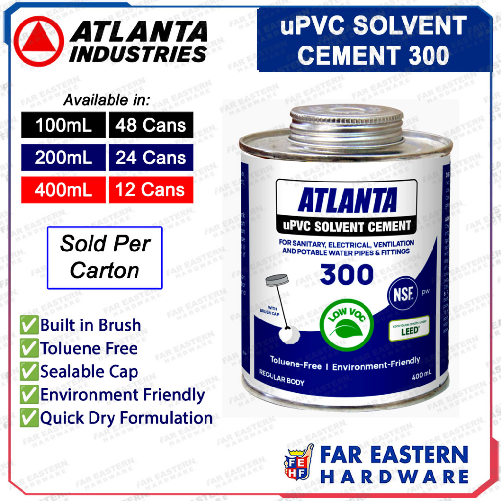 ATLANTA uPVC Solvent Cement (300) 100ml | 200ml | 400ml Sold per Carton ...
