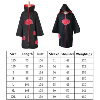 The Cloak of Akatsuki and Uchiha Clan Unisex Black Robe Halloween Party ...