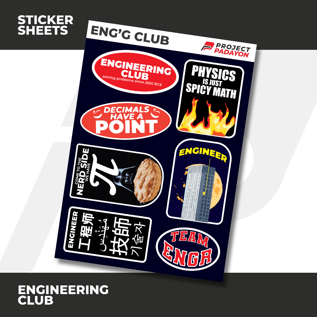 "Engineering Club" theme stickers | Shopee Philippines
