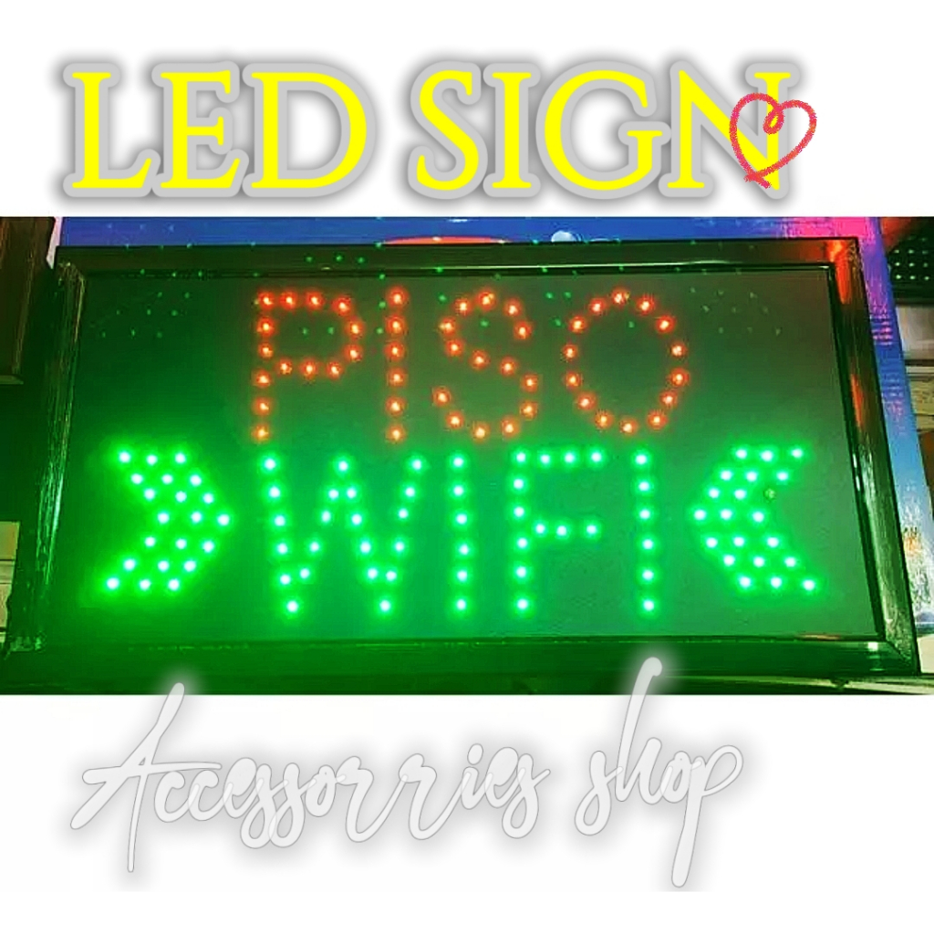 "PISO WIFI" LED SIGNAGE (tested before ship out) | Shopee Philippines