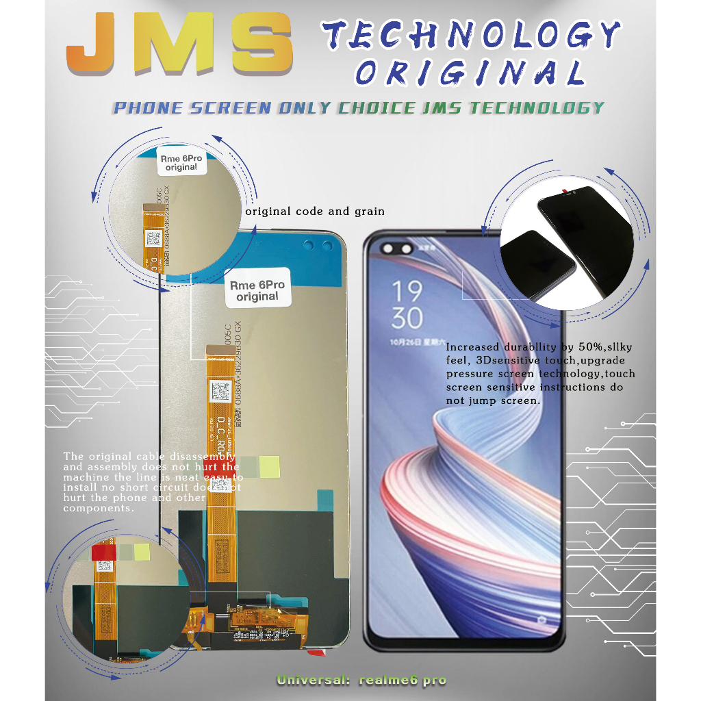JMS Realme LCD Realme 6 Pro LCD Digital Touch Screen Display ...