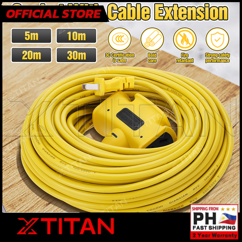 【5 Year Warranty】Ready in Manila! XTITAN 30M/20M/10M/5M Extension Cord Socket With Cable Extra ...