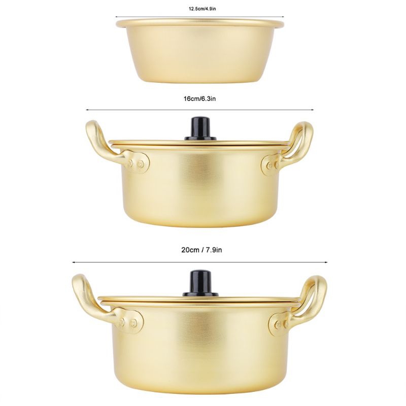 Ramen Pot 16, 18, 20cm (Korean Ramyun Stainless Gold Pot) | Shopee ...
