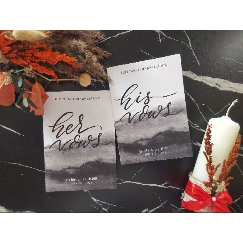 Wedding Vows Card Customized 5x7 inches Size | Shopee Philippines