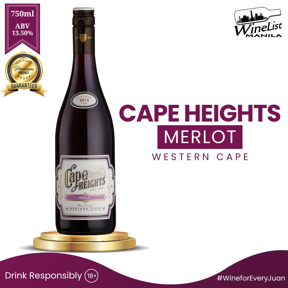 Cape Heights Merlot, Western Cape, South Africa, Red Wine 750ml ...