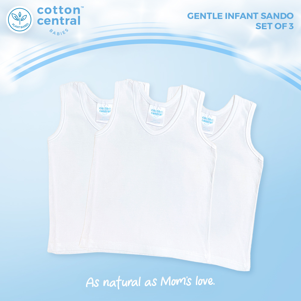 Cotton Central™ Sando Pure Cotton newborn infant baby kids boy girl ...
