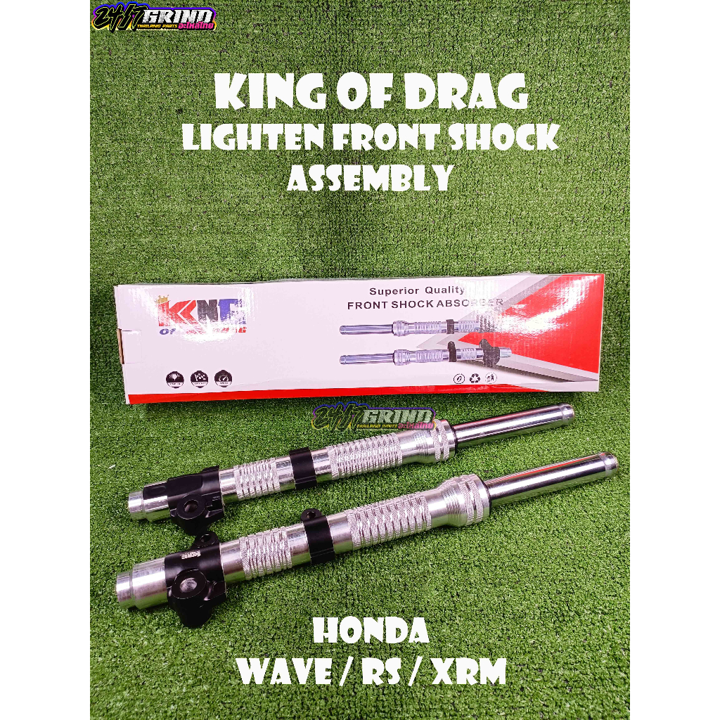 KING OF DRAG LIGHTEN FRONT SHOCK ASSEMBLY HONDA WAVE / RS / XRM / DASH / SMASH / SYM BONUS ...