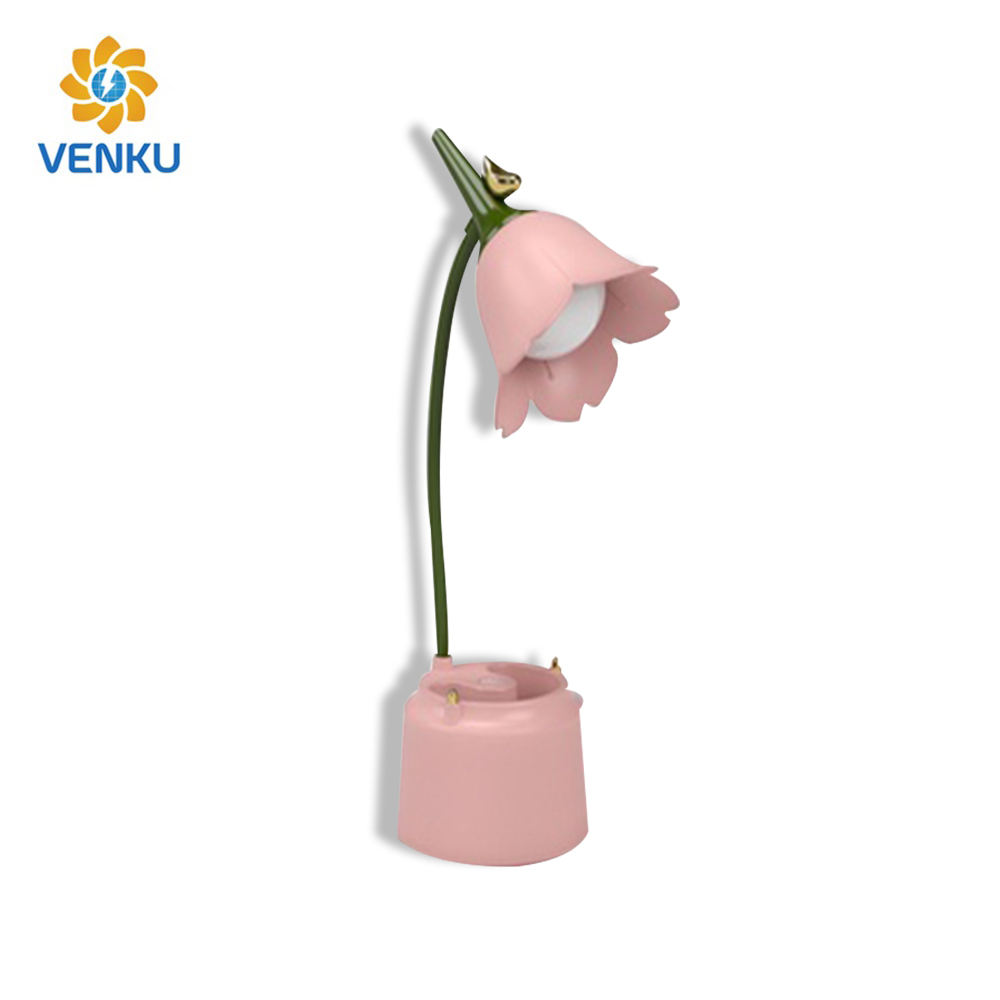 VENKU Flower LED Desk Lamp Student Bedroom Lighting Contact Eye ...