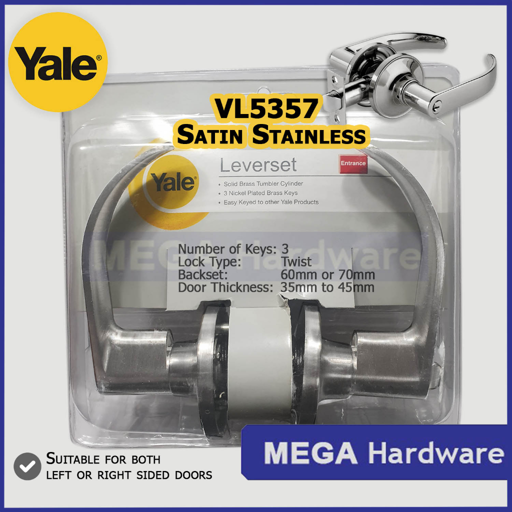 Yale Lever Type Tubular Lockset Door Knob VL5327 VL5347 VL5367 Antique ...