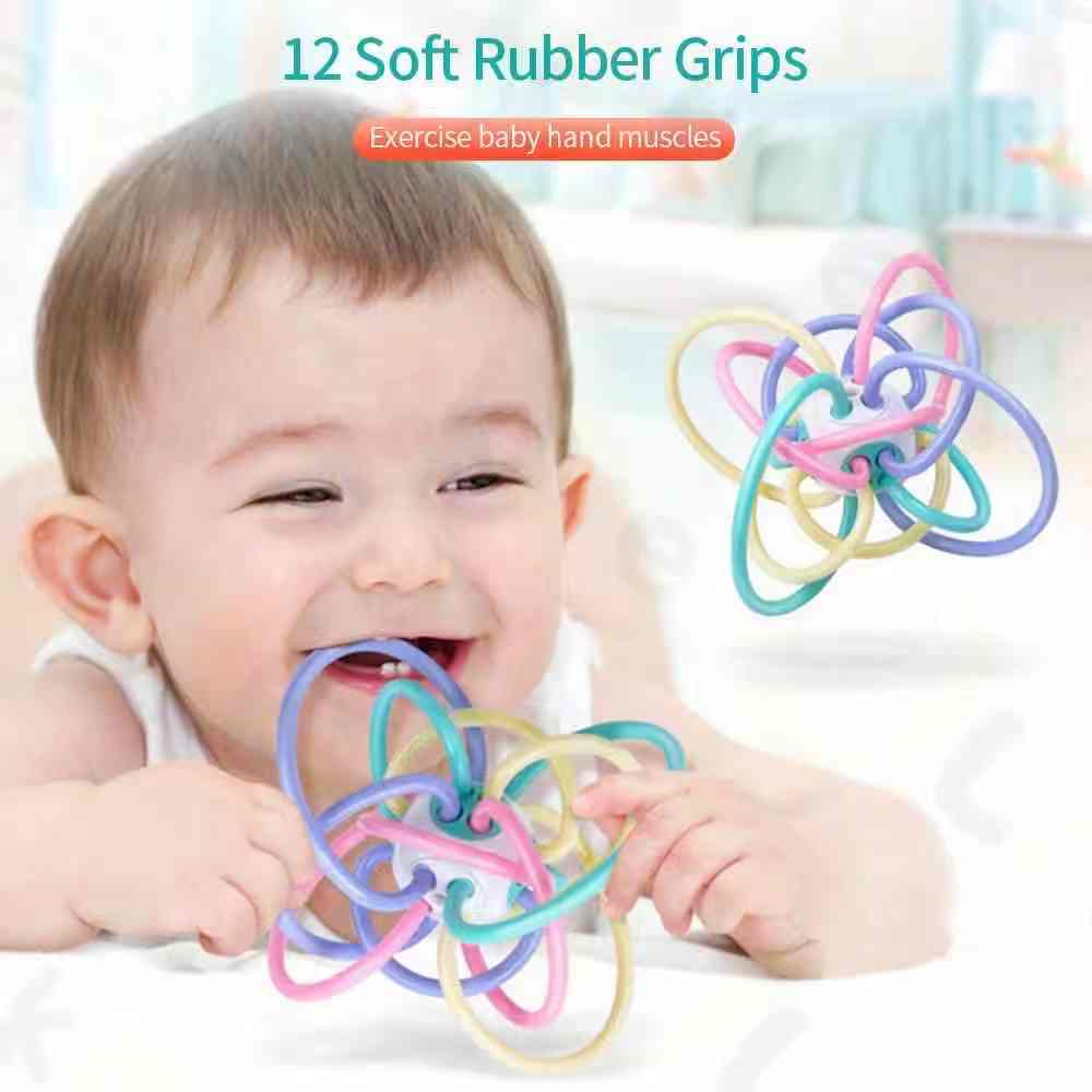 Soft Manhattan Ball Hand Bell Educational Toy Baby Rattle Ball Safety ...