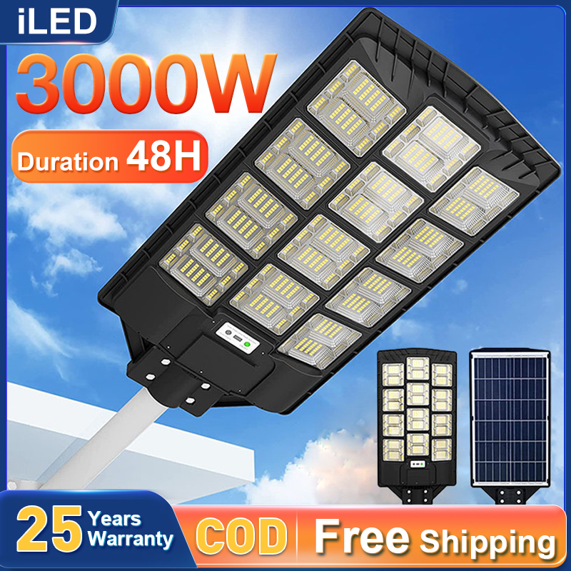 solar street light 1000W 3000W outdoor solar light waterproof IP67 solar lamp 4259 LED with ...