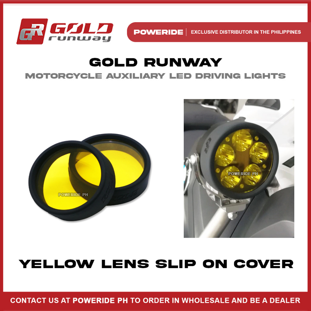 GOLD RUNWAY Yellow Lens (1 Pair, 2pcs) Slip On Cover for Auxiliary LED ...