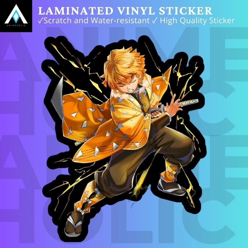 ANIMEHOLIC| 5 INCHES DEMON SLAYER ZENITSU AGATSUMA ANIME STICKERS ...