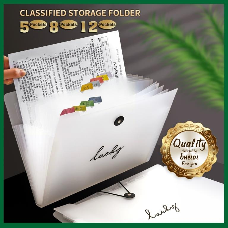 bnesos Stationary School Supplies A4 Expending File Holder With Botton ...