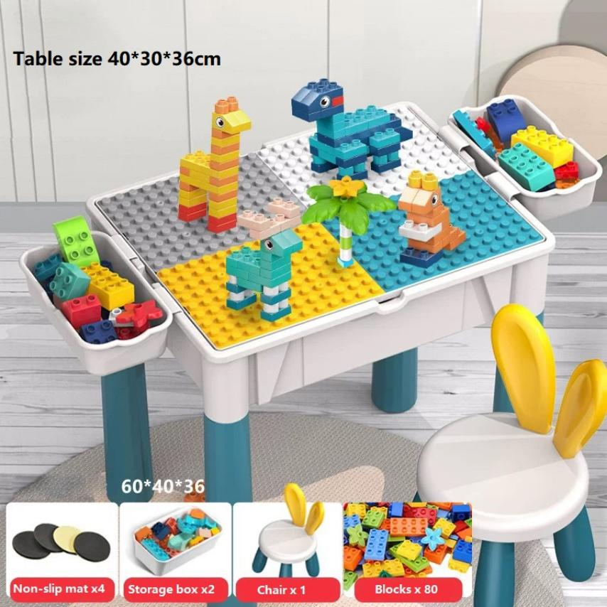 Building Blocks Table And Chair Set With 120Pcs Lego Build Play 4 ...