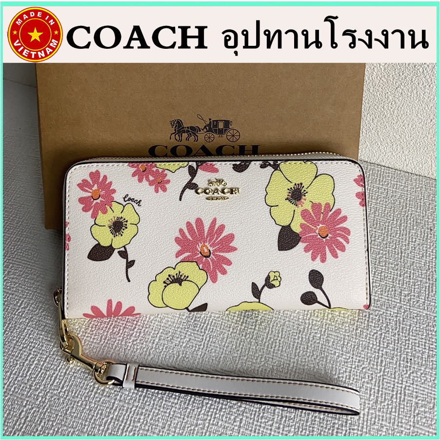COACH Women's long wallet Wrist wallet Zipper leather wallet | Shopee ...
