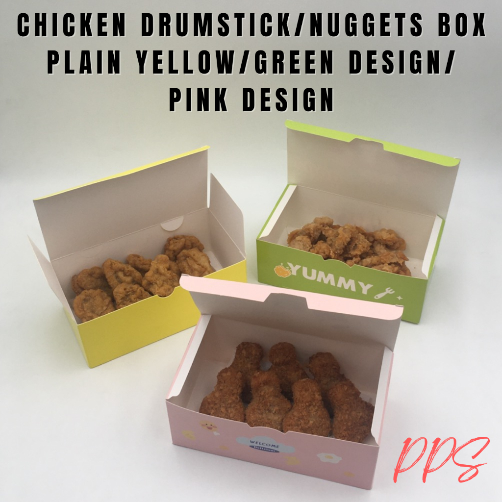 Chicken Drumstick /Big Nuggets Box Plain Yellow/Green Design/ Pink ...