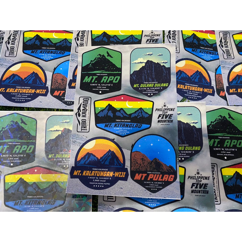 Tribo Kalmado Top 5 Mountains Sticker Pack/Water proof Stickers(5.5 x 7 ...
