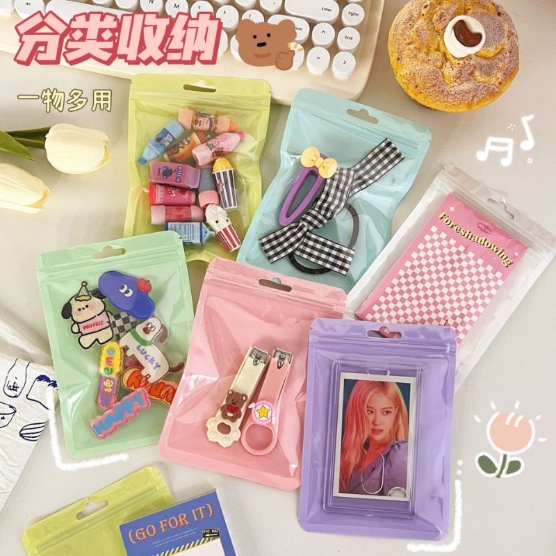 Macaron Color Ziplock Bag Plastic Bag Storage Sealed Pocket Packaging ...