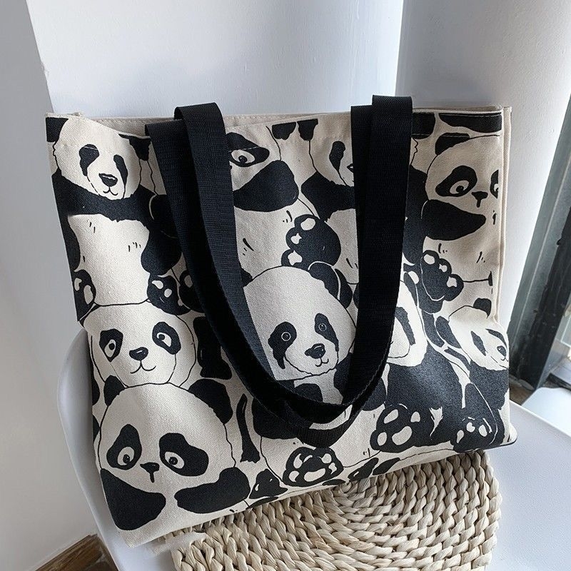 Tote Bag Panda Design with Zipper | Shopee Philippines