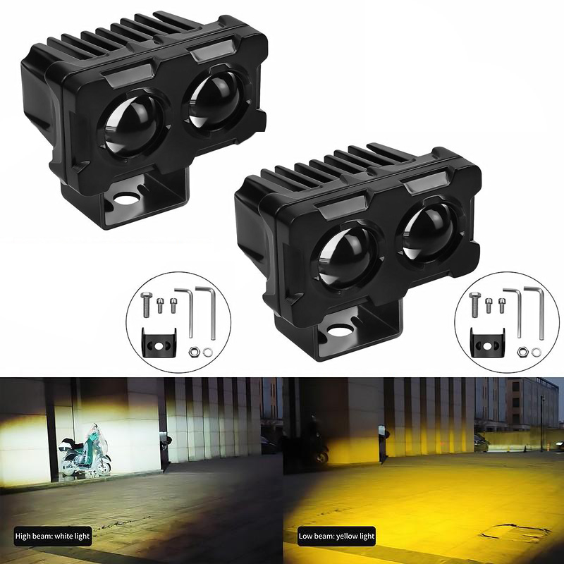 Mini Driving Lights led White+Yellow waterproof V9 light One Pair 3 ...