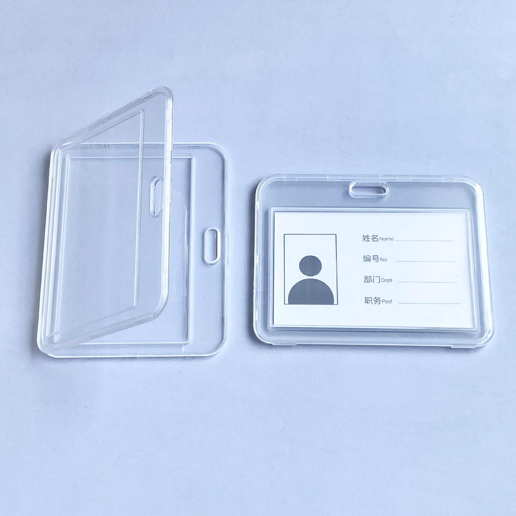 10PCS Transparent horizontal ID card case plastic ID holder | Shopee ...