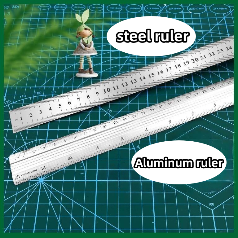 30/60cm Measuring Stainless Steel Ruler Metal Aluminum Ruler Drawing ...