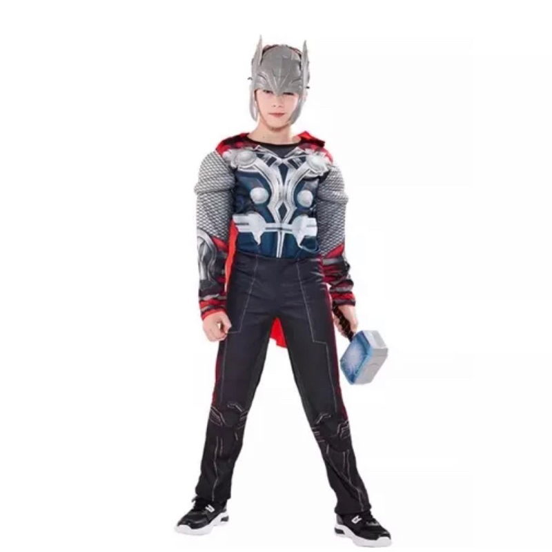 Movie Super hero Endgame Muscle Thor Costume Boys Kids Halloween ...