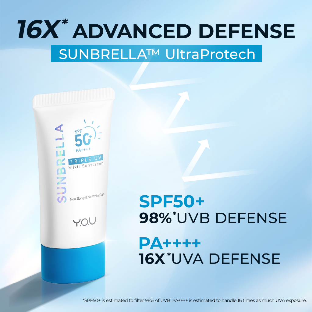 Y.O.U Sunbrella Triple UV Elixir Sunscreen SPF 50+ PA++++ | 8H Oil Control 30ml | Shopee Philippines