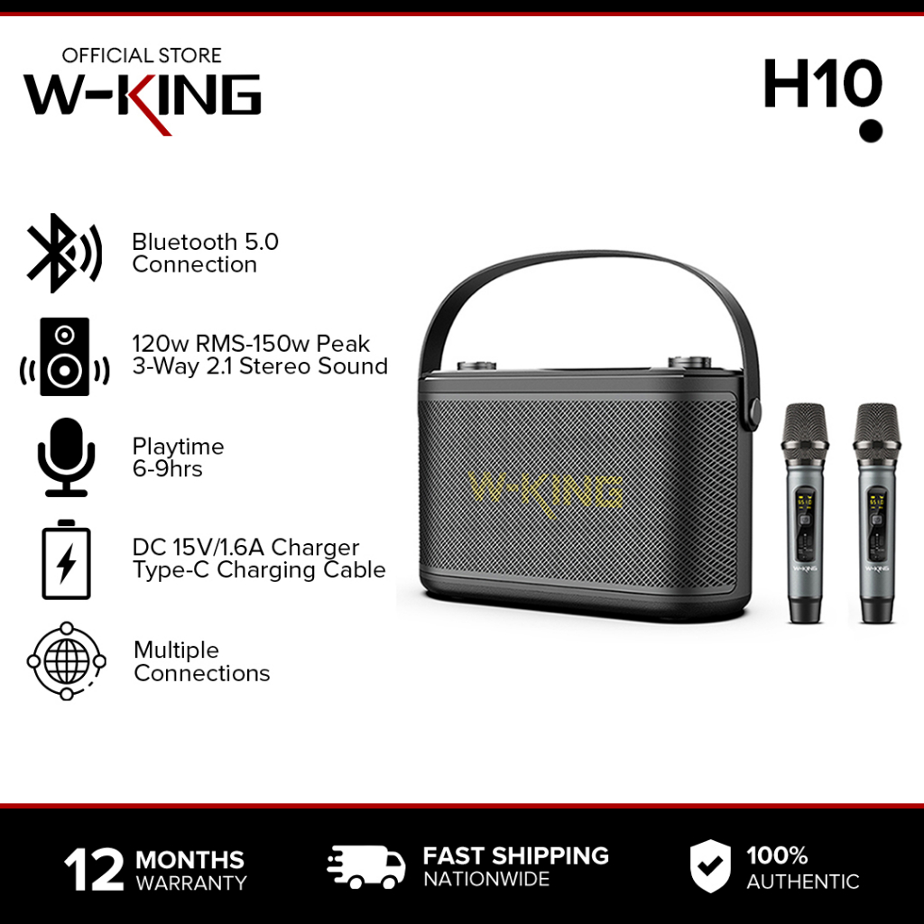 W-KING H10 120W RMS-150W Peak Portable Bluetooth Speaker Loud 2.1 ...