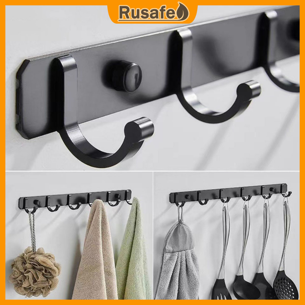Bathroom towel hook towel rack multi-function hanging coat hook without ...