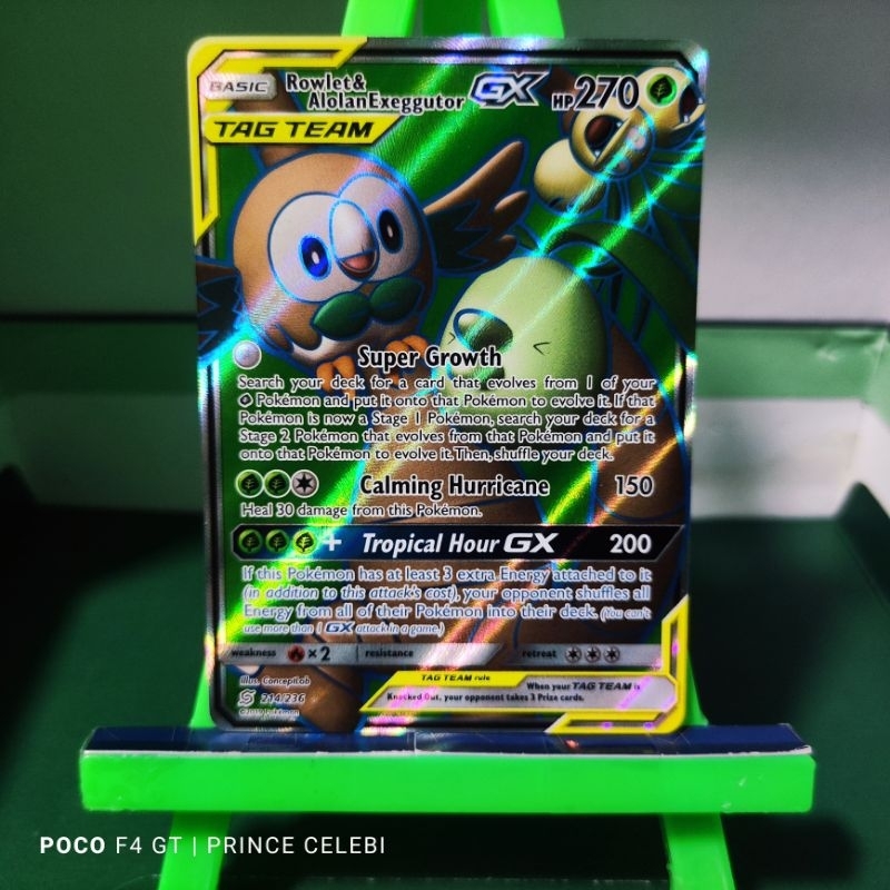 Pokemon TCG - Rowlet & Alolan Exeggutor GX Full Art Tag Team | Shopee ...