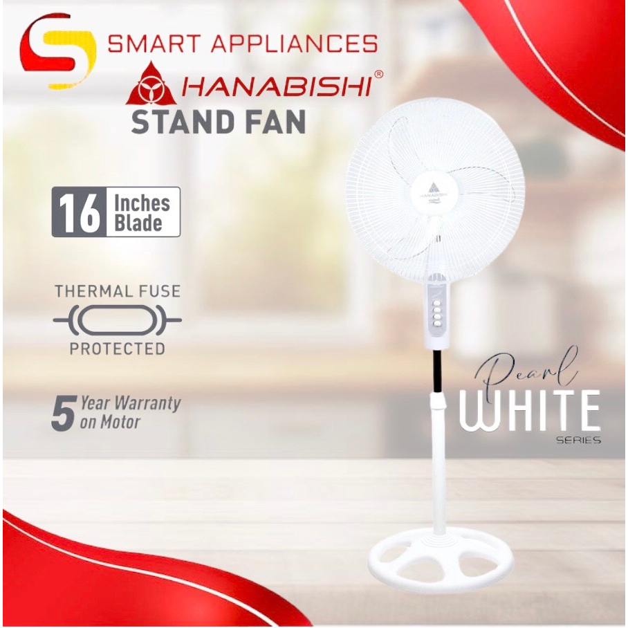 Hanabishi Aesthetic Stand Fan White Windmill 16SFWHT 16inches blade ...