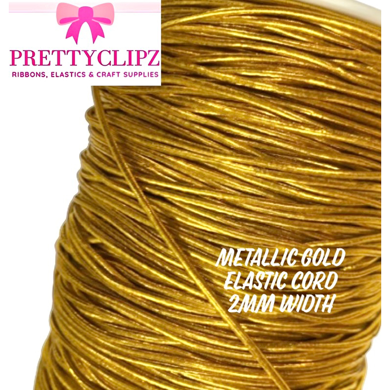 Gold & Silver Metallic Elastic 2mm @ 10 yards P65 or 20 yards P120 ...