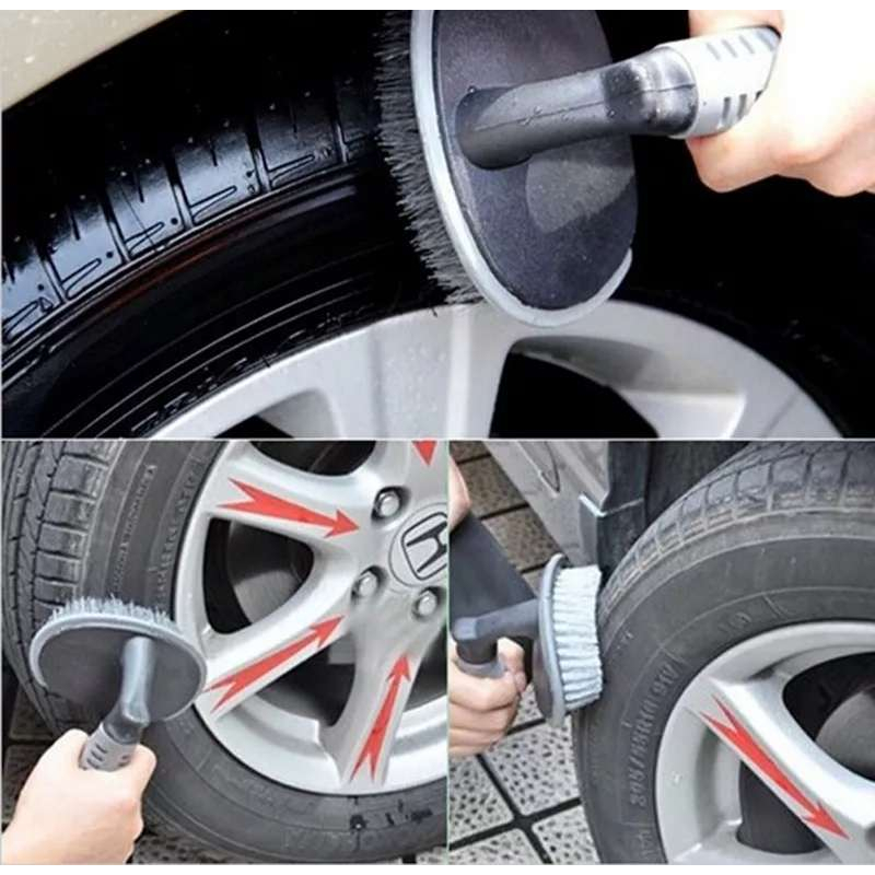 a car Tire Wheel Cleaning Brush Vehicle Washing Wheel Brush Car ...