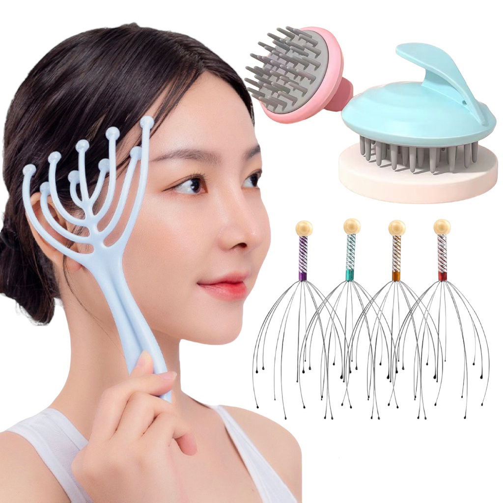 Bokoma head massager neck relaxer rolling massage comb siliscone scalp ...