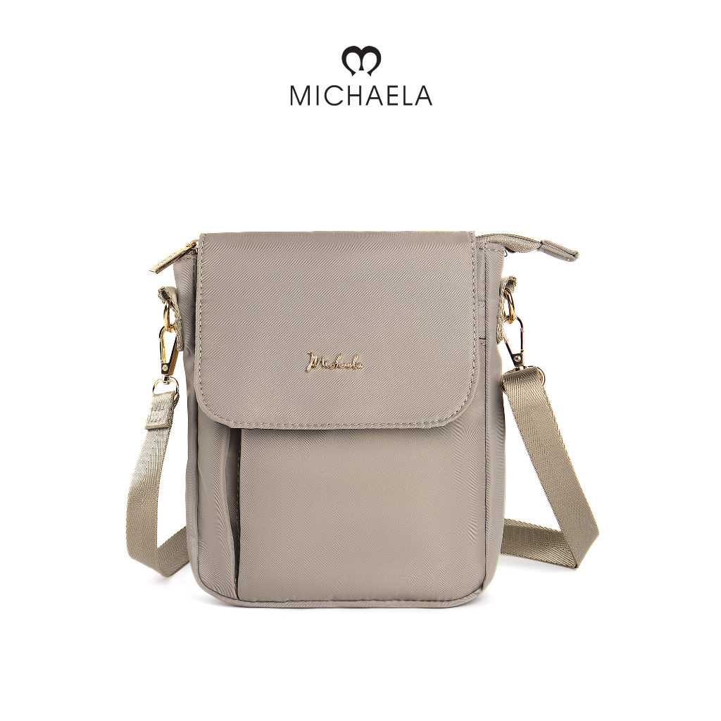MICHAELA Minimalist Flap Sling Bag Re-Nylon Dirt Resistant Spacious ...