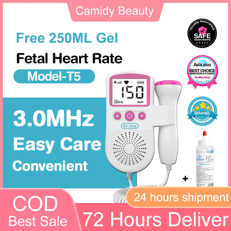 【Free 250ml Gel】Fetal Doppler Baby Prenatal Heart Rate Detector Doppler ...