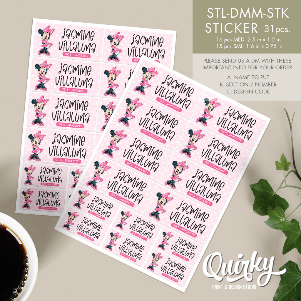 Personalized Waterproof Name Stickers - Girl Designs | Shopee Philippines