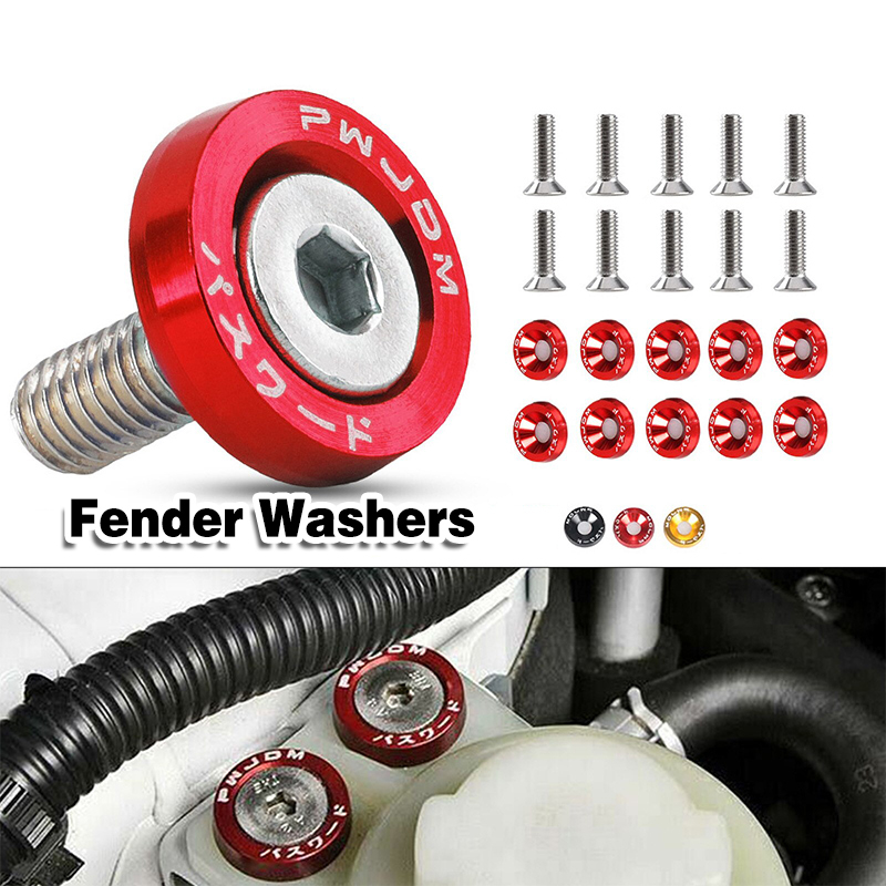 10pcs/Set M6 JDM Style Fender Washers Aluminum Washers And Bolt For ...