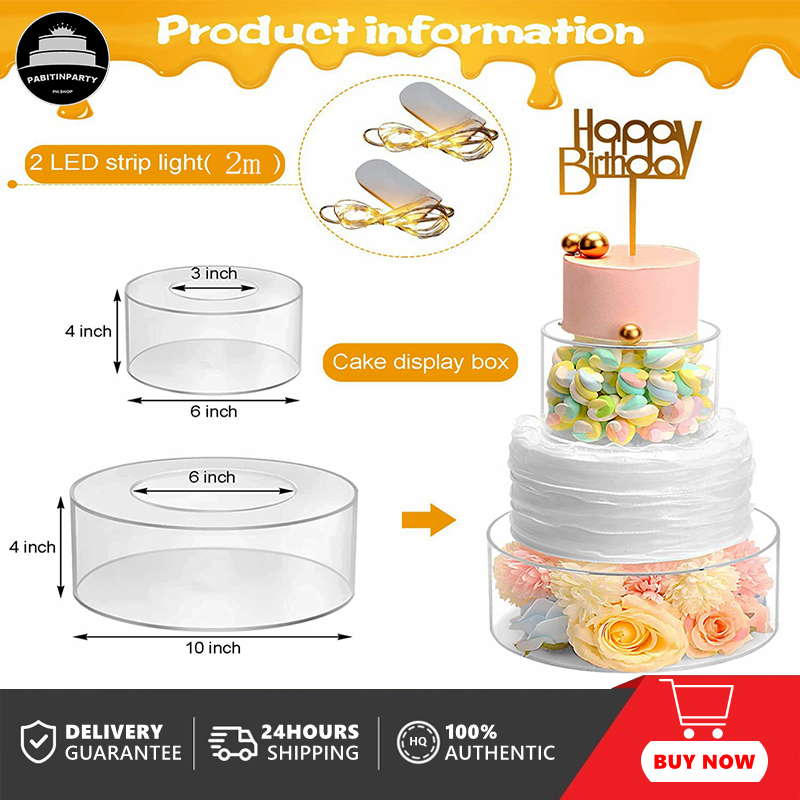 Cake Separator Fillable Acrylic Cake Stand Cake Spacer Round Cake ...