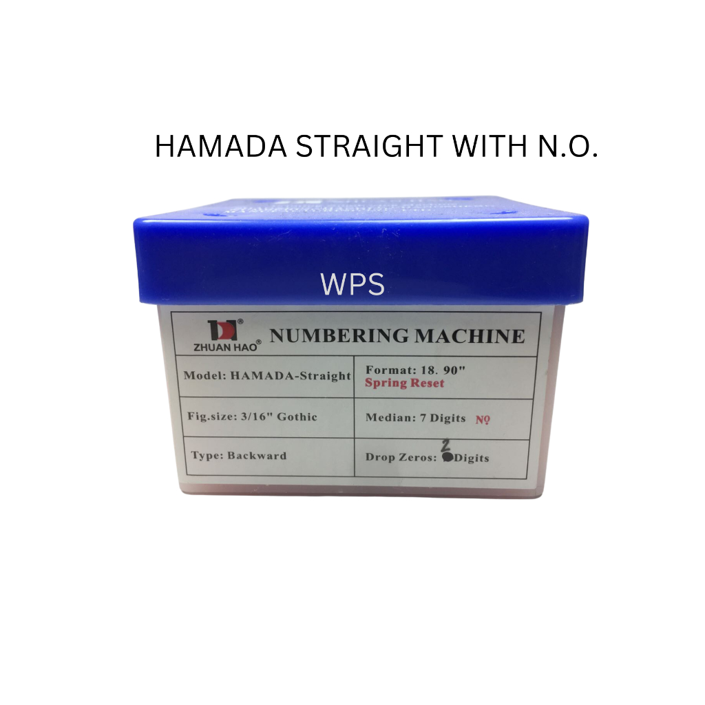 HAMADA NUMBERING MACHINE (7 DIGITS ) STRAIGHT WITH N.O. BAND : ZHUAN ...