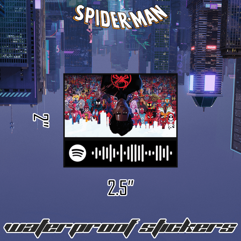 SPIDER-MAN 】SPOTIFY CODES WATERPROOF VINYL STICKER | SOLD PER PIECE ...