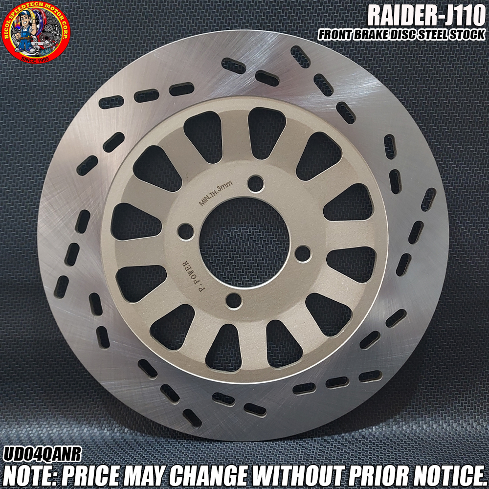 RAIDER J110 FRONT BRAKE DISC STEEL STOCK (UD04QANR) | Shopee Philippines