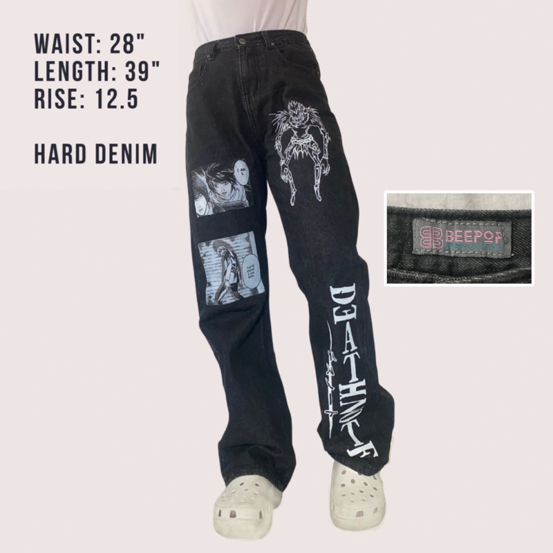 Hand-Painted Anime Jeans - Customized Naruto, Demon Slayer, Death Note ...