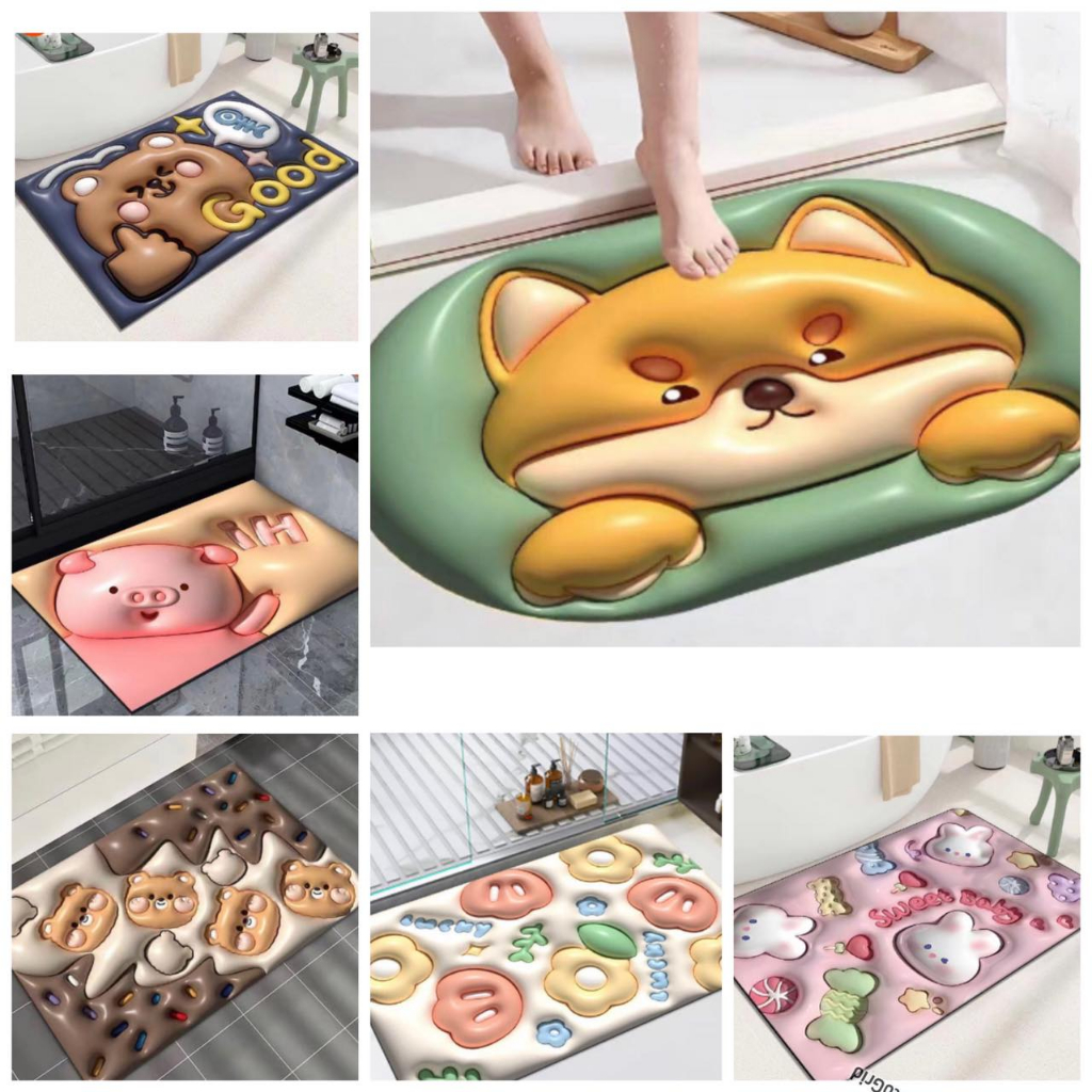 Smartlife 3D Doormat Cartoon Soft Bathroom Non-slip Floor Adorable ...