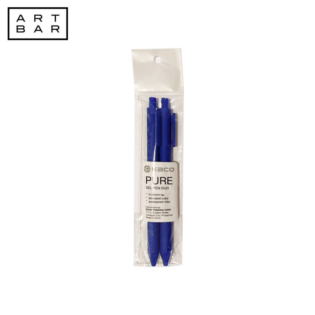 Kaco Pure Gel Pen 0.5mm 2s, Blue - Art Bar PH | Shopee Philippines